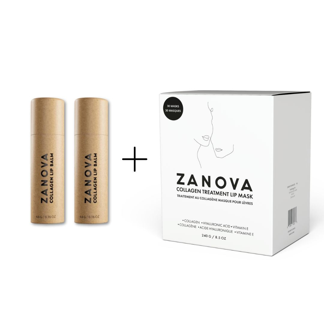 Zanova Collagen Lip Balm (2 packs) & Lip Mask (1 pack) Bundle